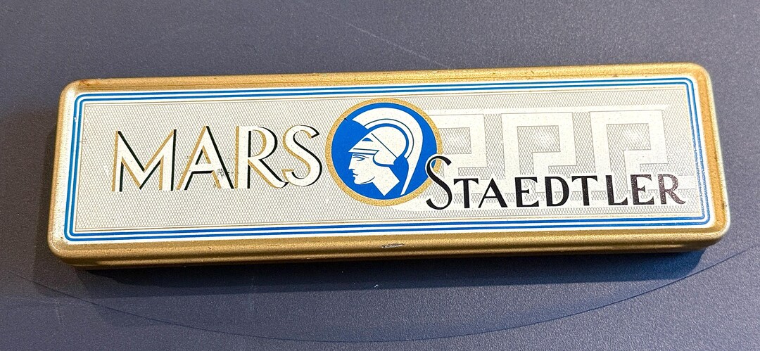 Vintage MARS STAEDTLER Tin Pencil Holder With 5 Pencils - Etsy