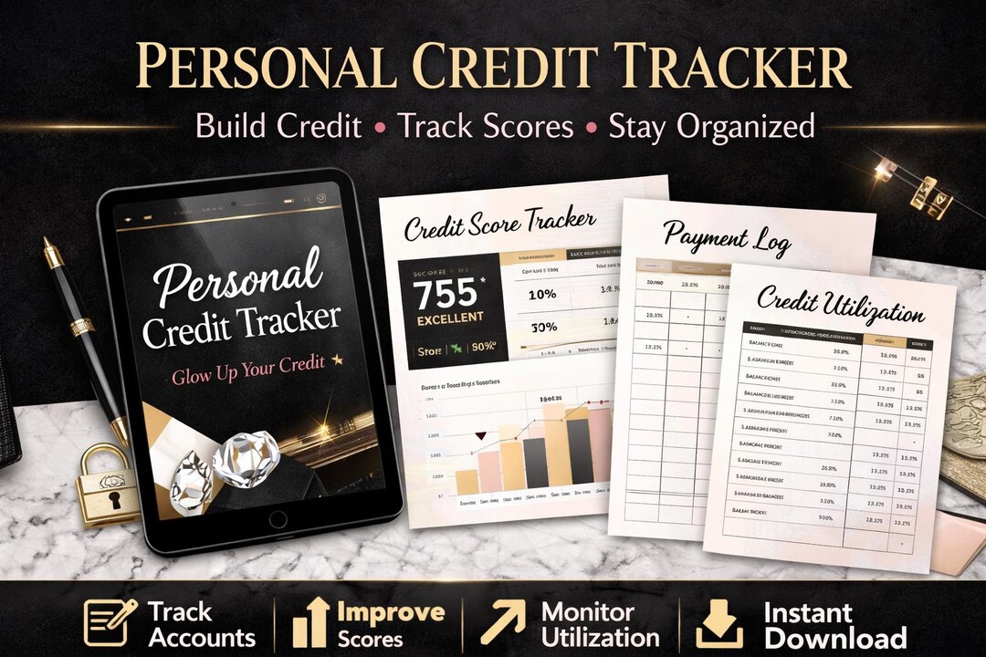 Personal Credit Tracker Printable | Credit Score Improvement Planner ...
