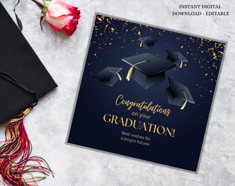 Black and Gold Graduation Card Box - Etsy