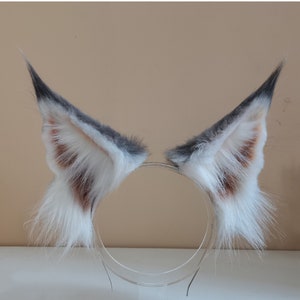 4 Colors Handmade Lynx Ears Headband, Furry Animal Ears Hairband, Black ...