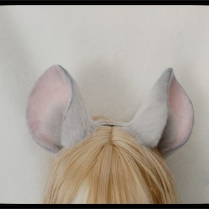 Handmade Mouse Ears Tail Set Cute Grey Pink Mouse Rat Ears Grey Mouse ...