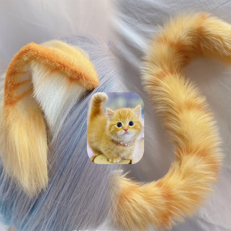 Faux Fur Tail Orange Cat - Etsy