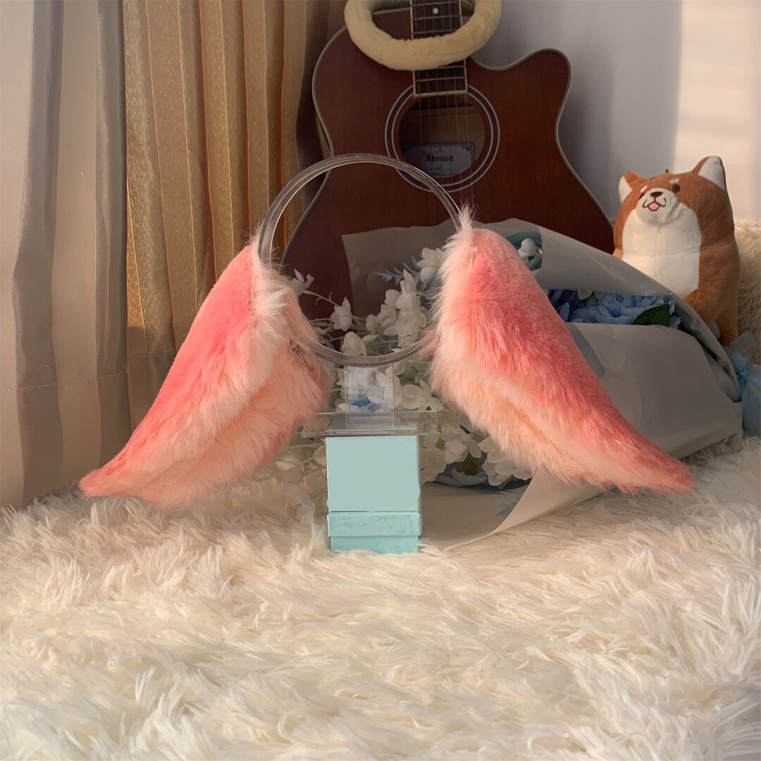 Handmade Pink Fox Ears Hairband, Furry Faux Fur Animal Fox Ears ...