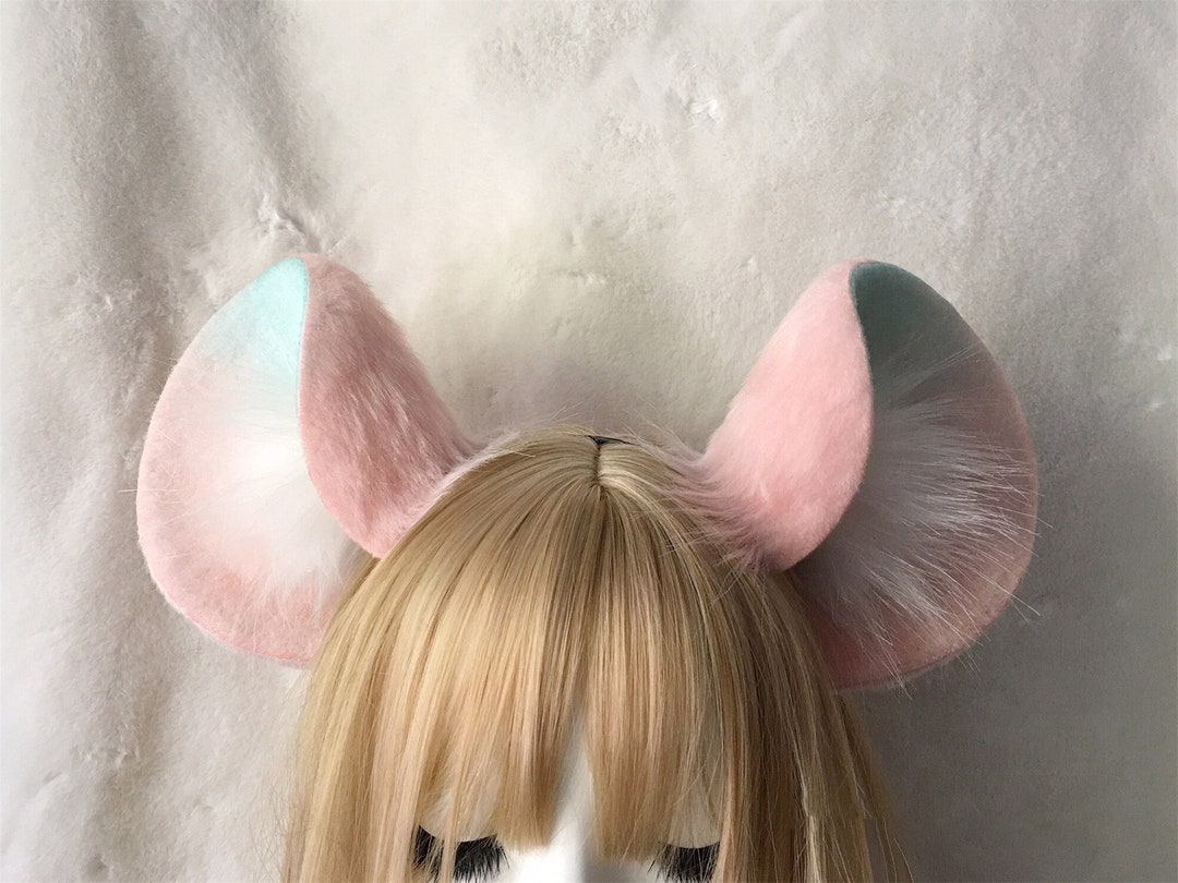 Handmade Mouse Ears Tail Set Cute White Pink Mint Mouse Rat Ears ...