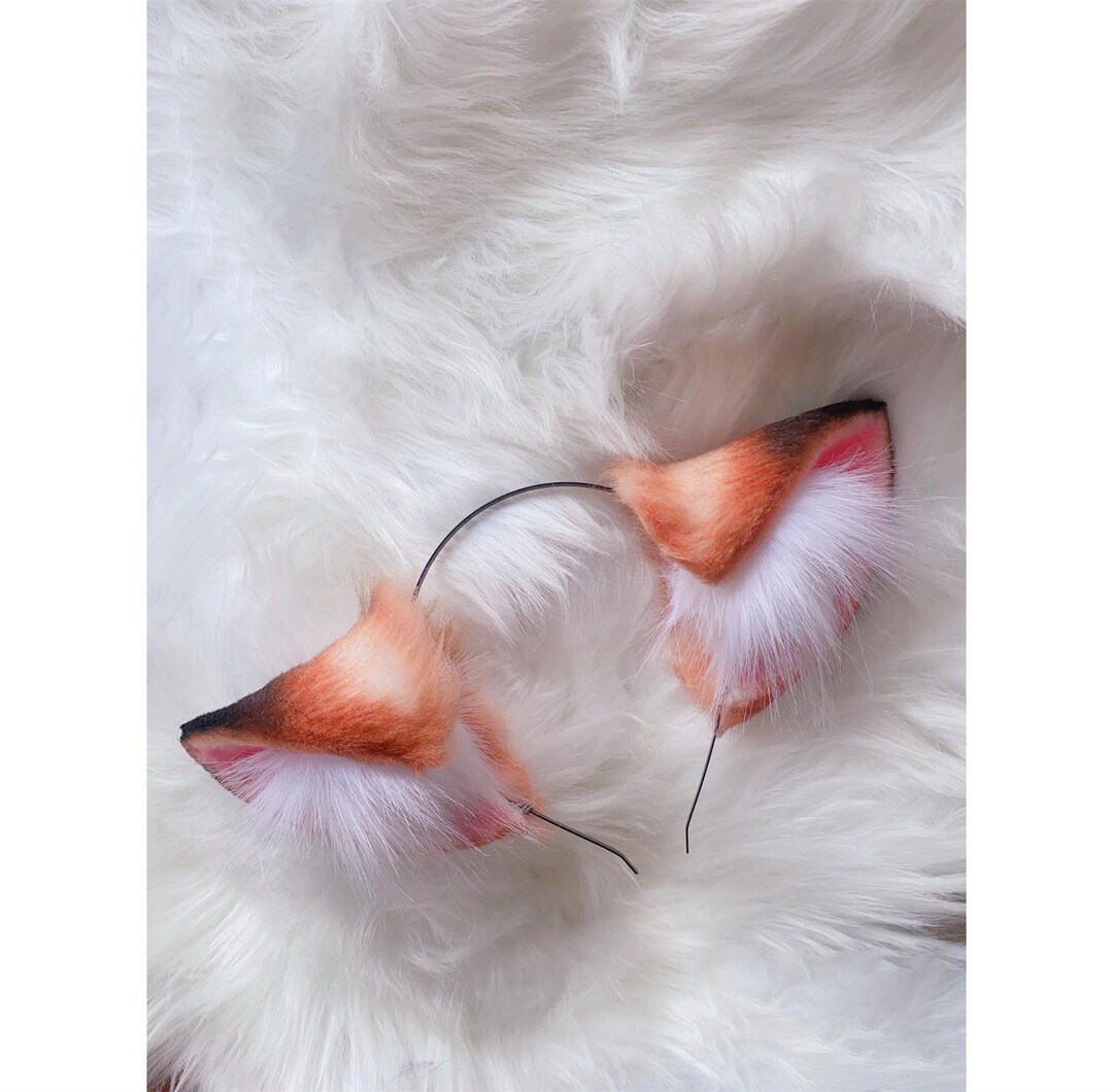 Handmade Fox Ears Headband, Faux Fur Fox Ears Hairband, Fursuit Cosplay ...