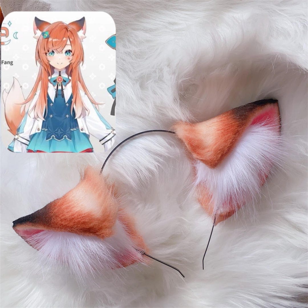 Handmade Fox Ears Headband, Faux Fur Fox Ears Hairband, Fursuit Cosplay ...