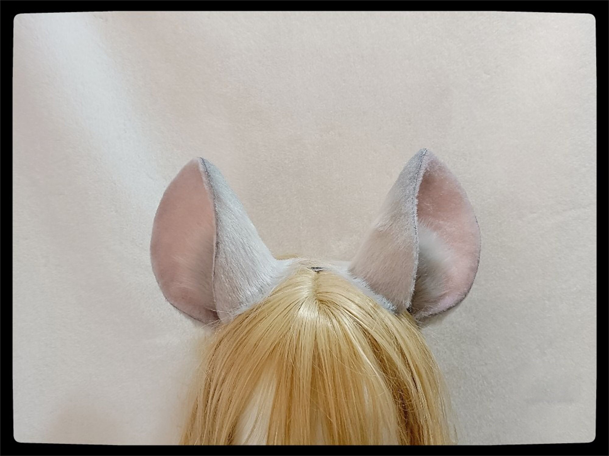 Handmade Mouse Ears Tail Set Cute Grey Pink Mouse Rat Ears Grey Mouse ...