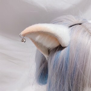 Handmade Cute Fox Ears With Bell Furry Faux Fur Airplane Fox Ears ...