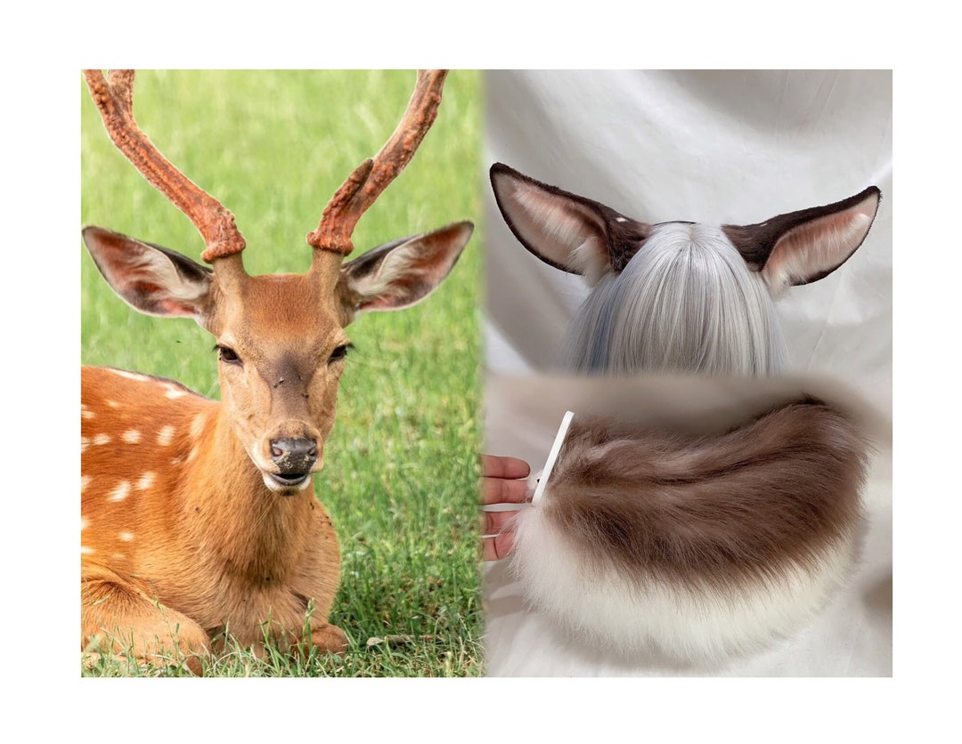 Handmade Brown Deer Ears Hairband Furry Faux Fur Animal Ears Deer ...