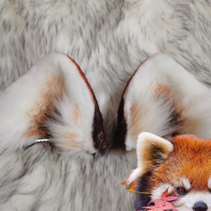 Handmade Red Panda Ears Hairclips Hairband Cute Brown White Bear Panda ...