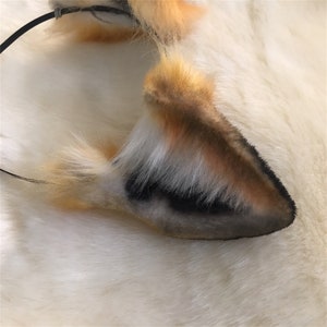 Handmade Fox Ears Tail Set Furry Faux Fur Animal Ears Hairband, Cute ...
