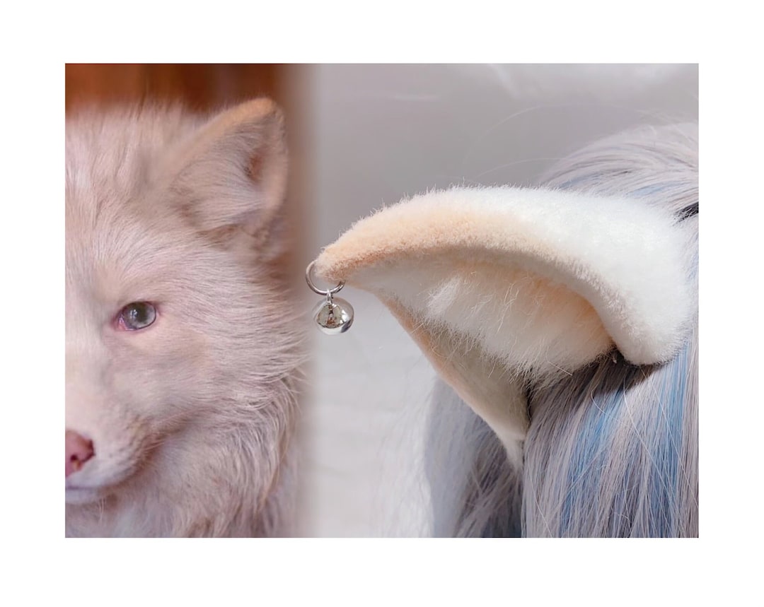 Handmade Cute Fox Ears With Bell Furry Faux Fur Airplane Fox Ears ...