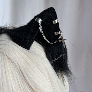 Goth Black Cat Ears Headband - Etsy