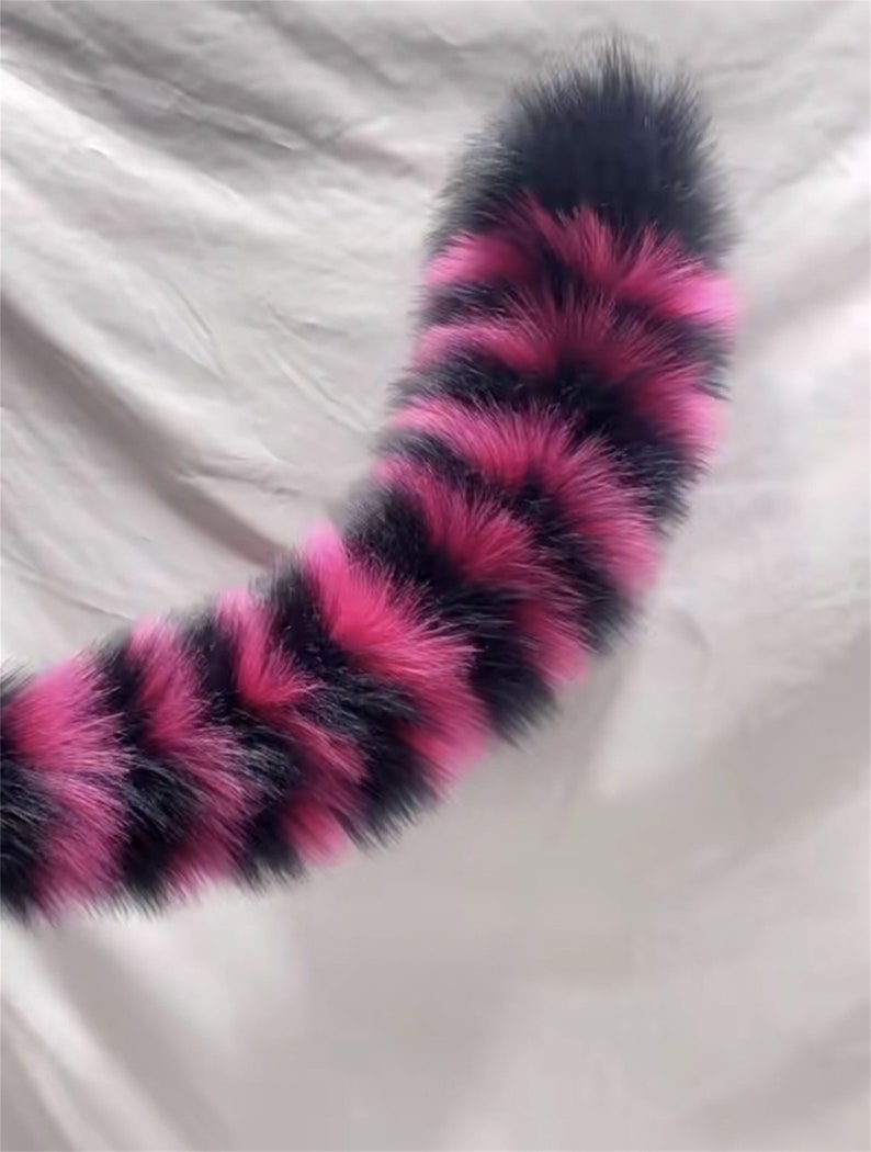 Handmade Red Panda Tail Cute Striped Bear Panda Tail Furry Faux Fur ...