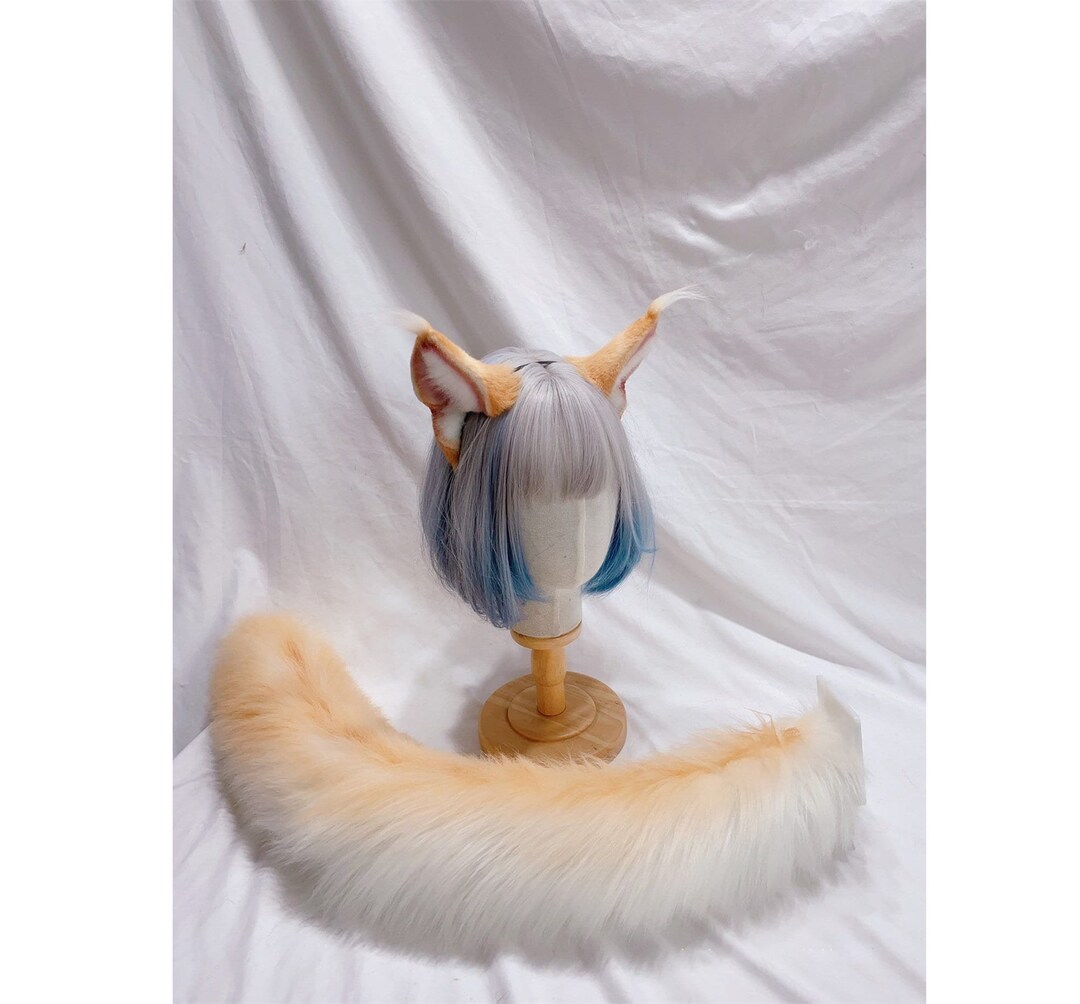 Handmade Lynx Cat Ears Tail Furry Faux Fur Lynx Cat Ears Hairband Cat ...