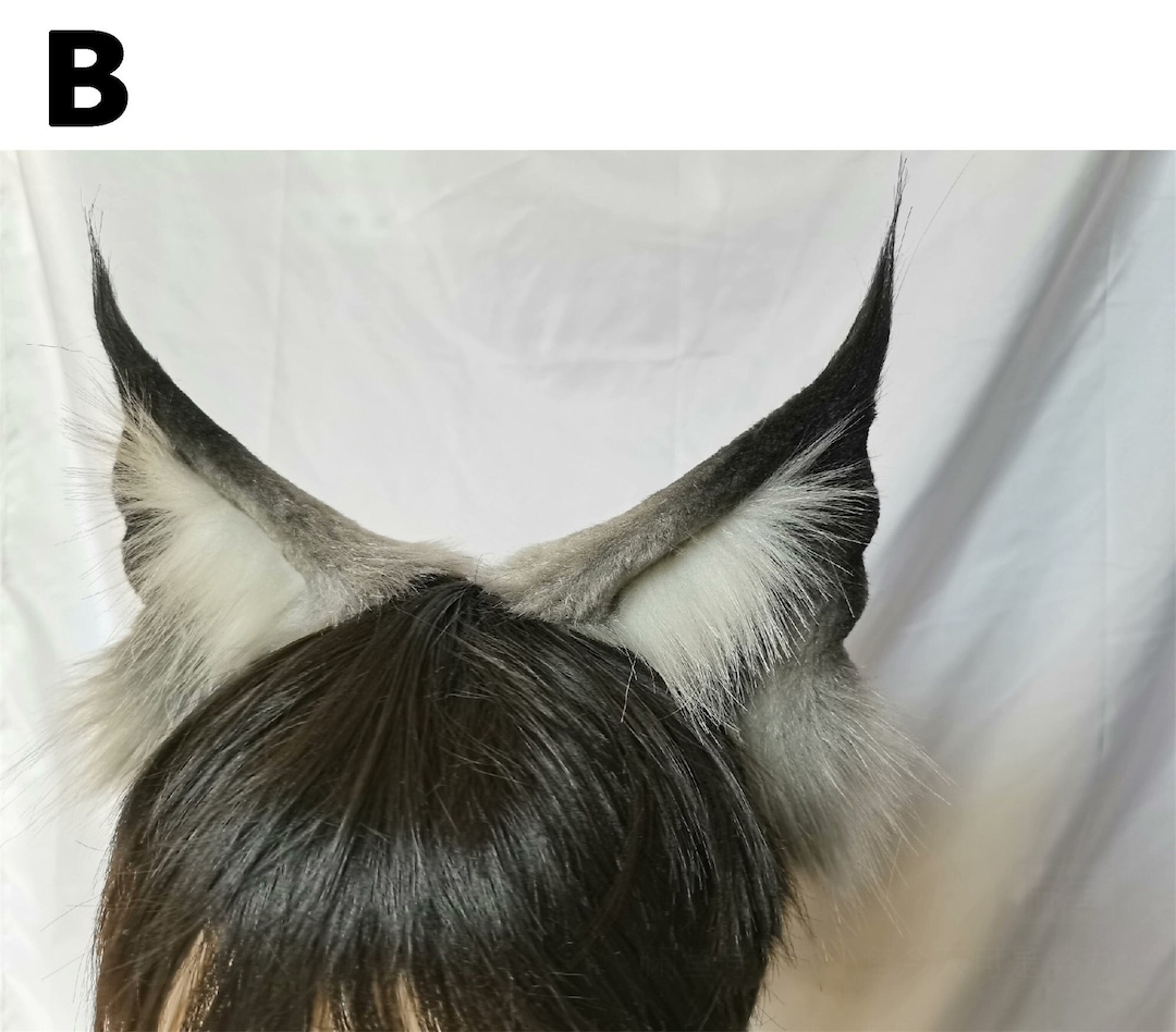 4 Colors Handmade Lynx Ears Headband, Furry Animal Ears Hairband, Black ...