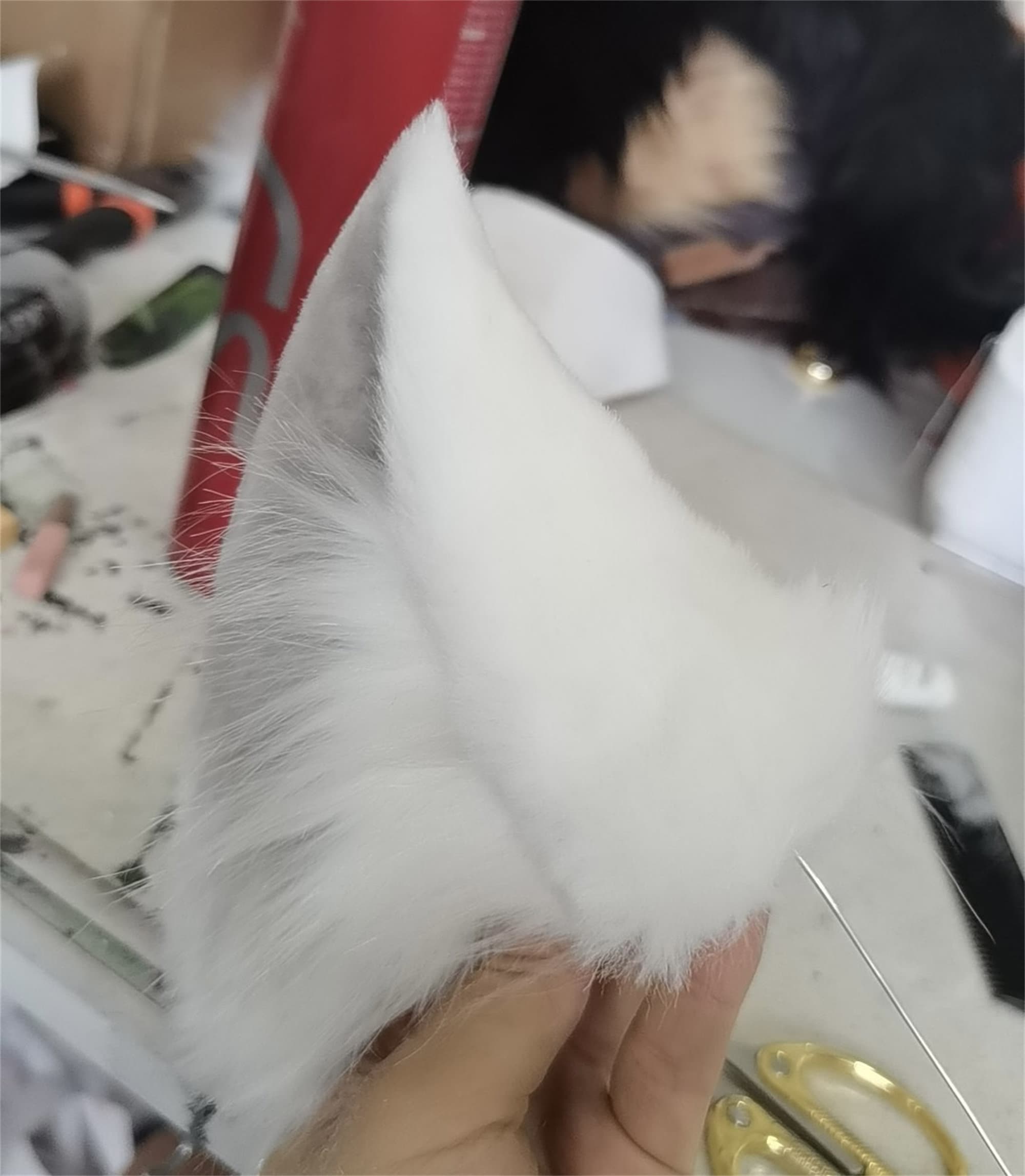 Custom Ears Cosplay Gojo White Grey Cat Ears Hairband Fox Ears Headband ...