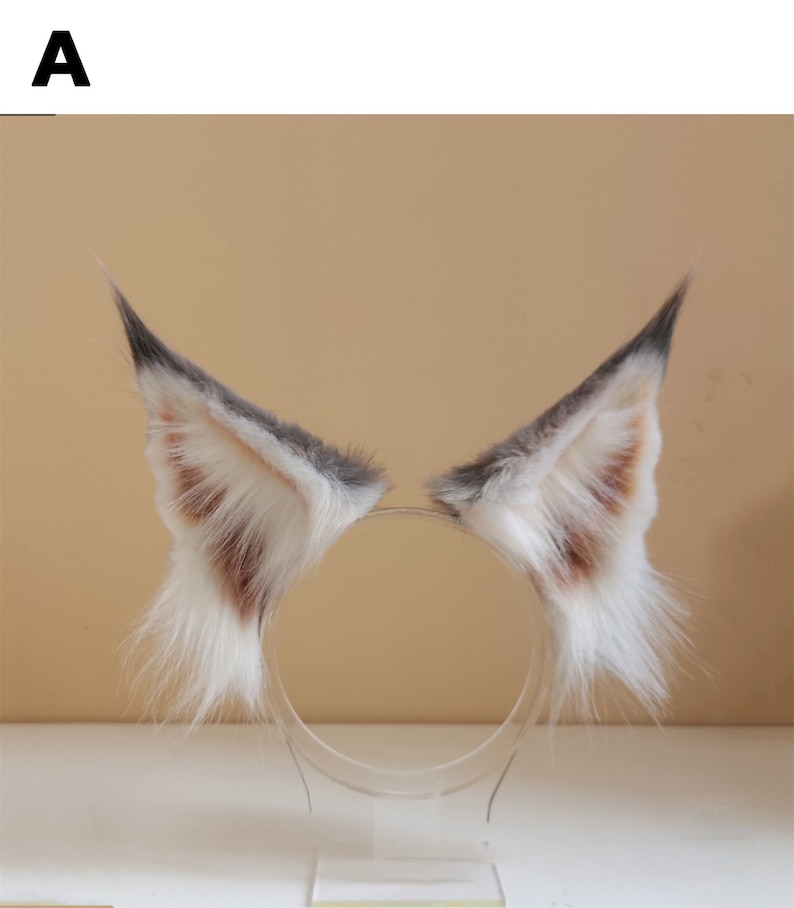 4 Colors Handmade Lynx Ears Headband, Furry Animal Ears Hairband, Black ...