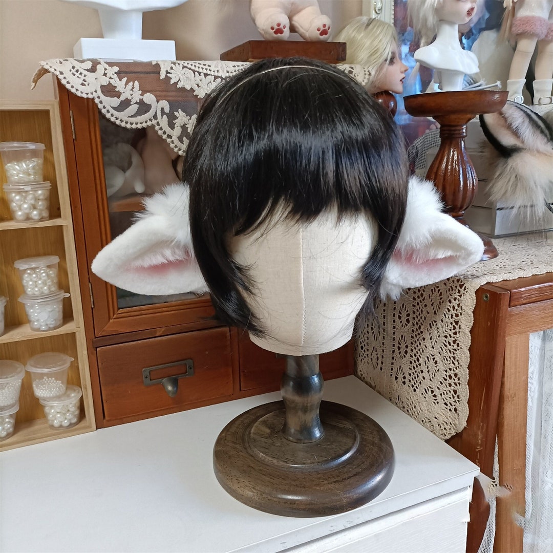 Handmade White Sheep Lamb Goats Ears Hairband, Furry Faux Fur Animal ...