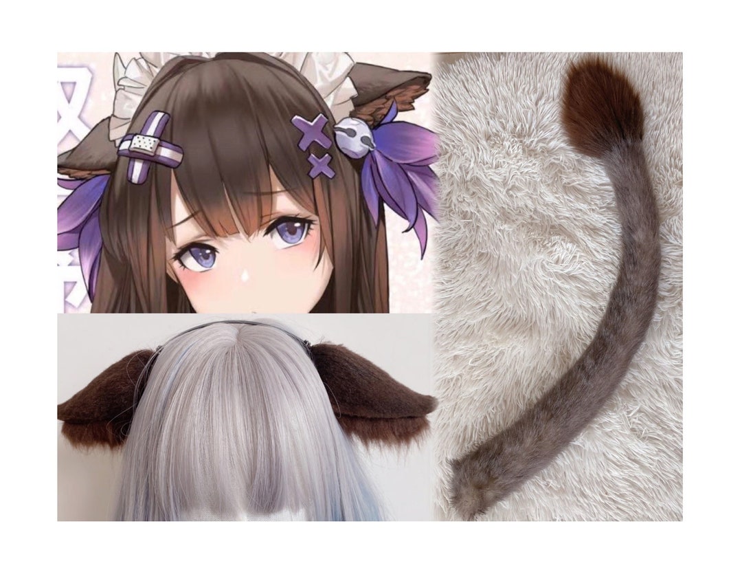 Handmade Cow Cattle Ears Tail Furry Faux Fur Fursuit Party Cosplay ...