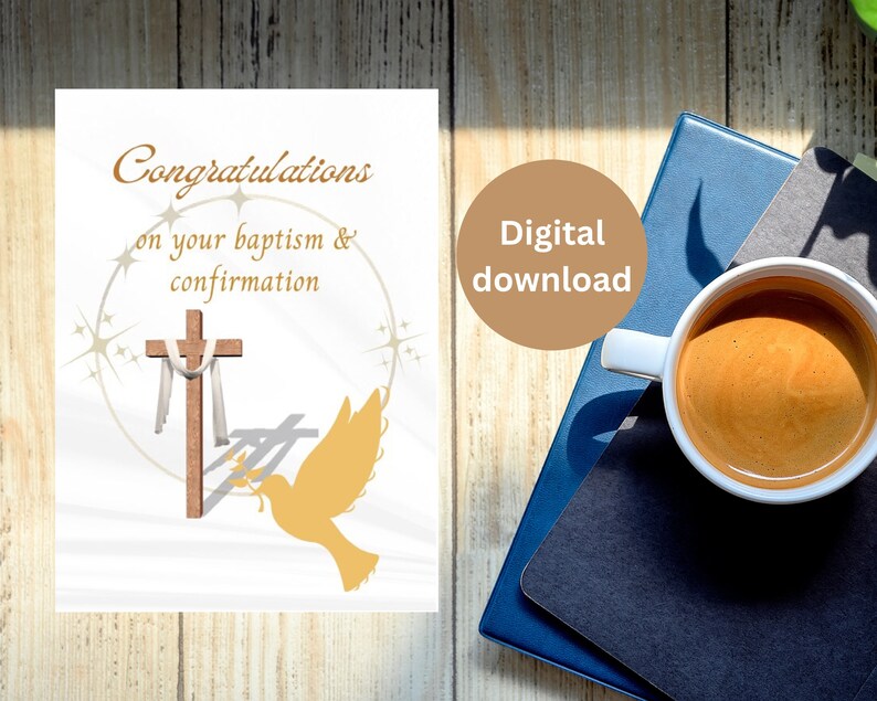 Printable Catholic Baptism and Confirmation Card (PDF) - Etsy