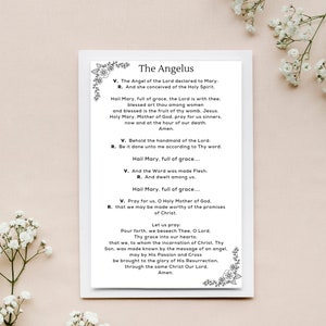 Prayer Cards/printable Prayer/catholic Prayer Card/angelus/ the Angelus ...