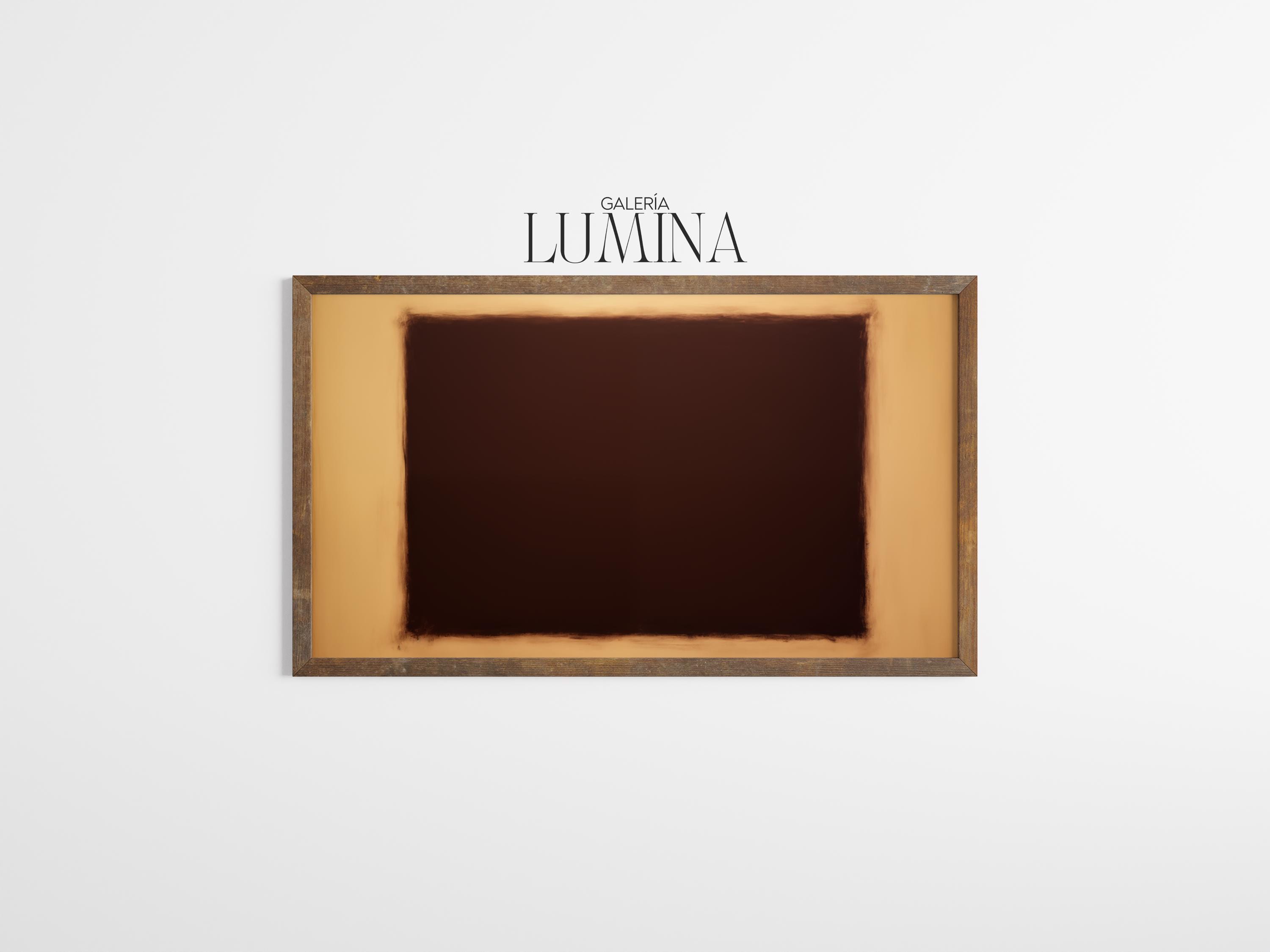 Dark Brown Rectangle Abstract Painting Minimalist Geometric Modern ...