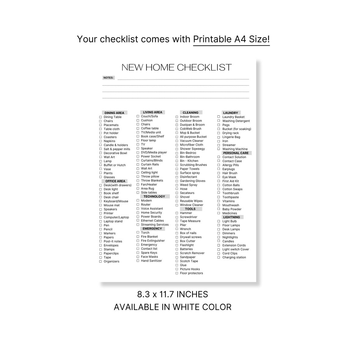 Ultimate New Home Essentials Checklist: Furnish Your New House - Etsy