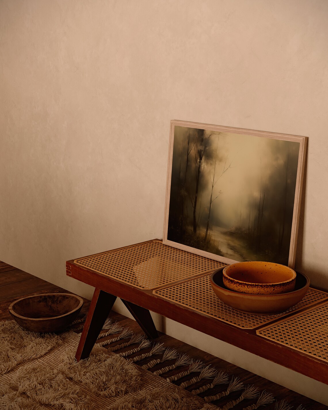 Misty Landscape Oil Painting Moody Foggy Forest Painting Antique ...