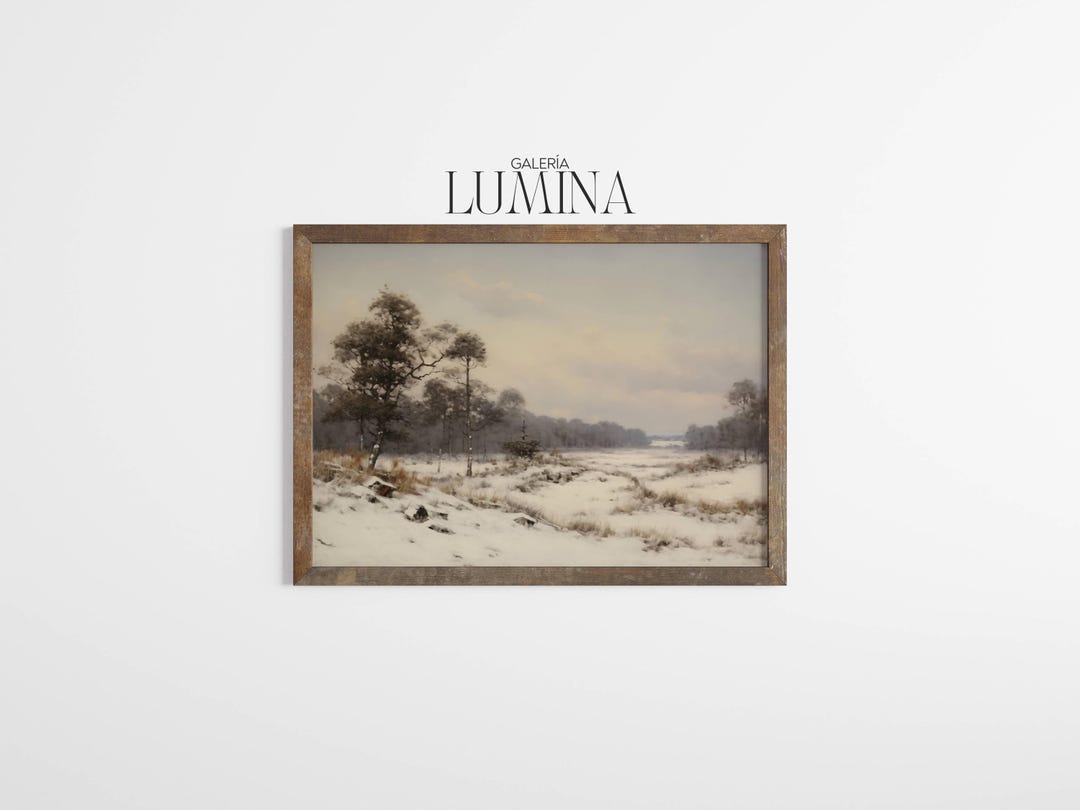 Muted Winter Landscape Oil Painting (digital Printable Art + Frame TV ...