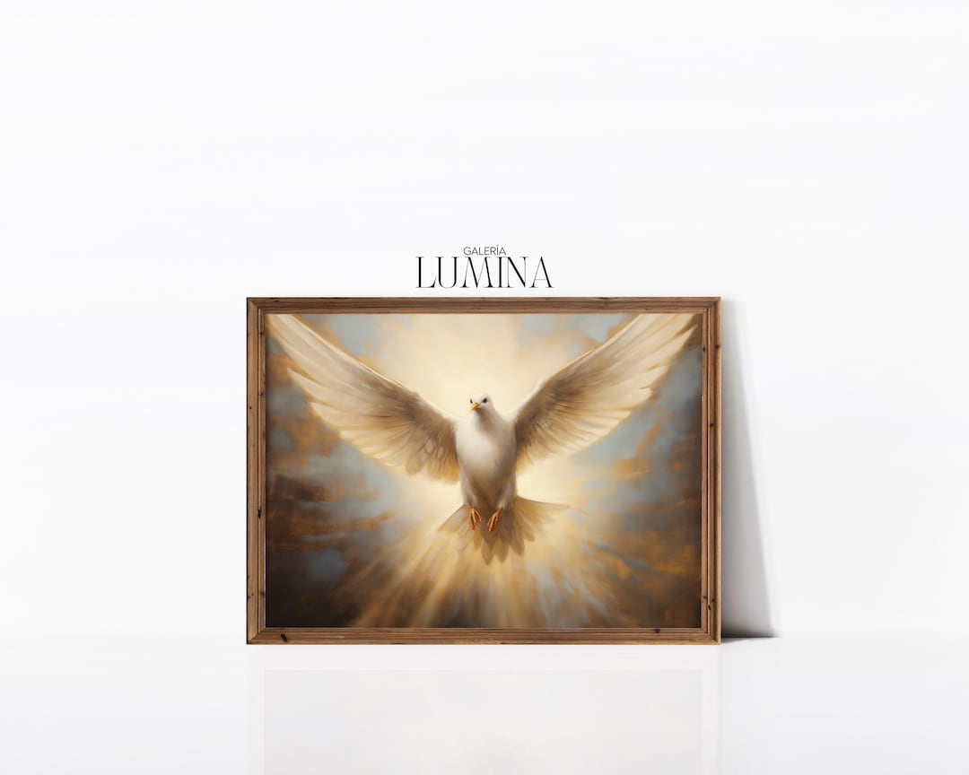 Holy Spirit Dove Painting Divine White Dove Art Radiant Light Christian ...