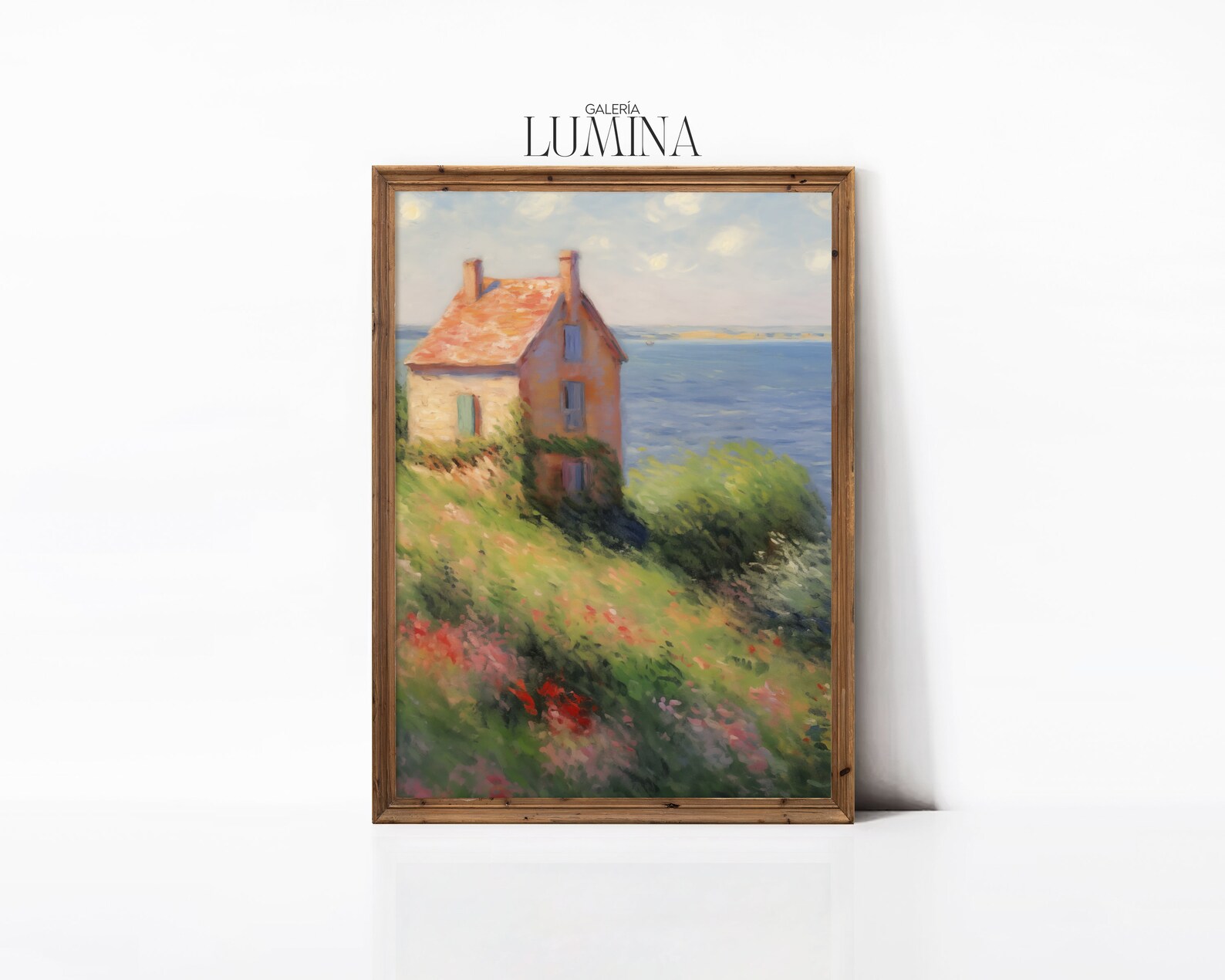 House on the Hill Impressionist Painting Claude Monet Style Pastoral ...