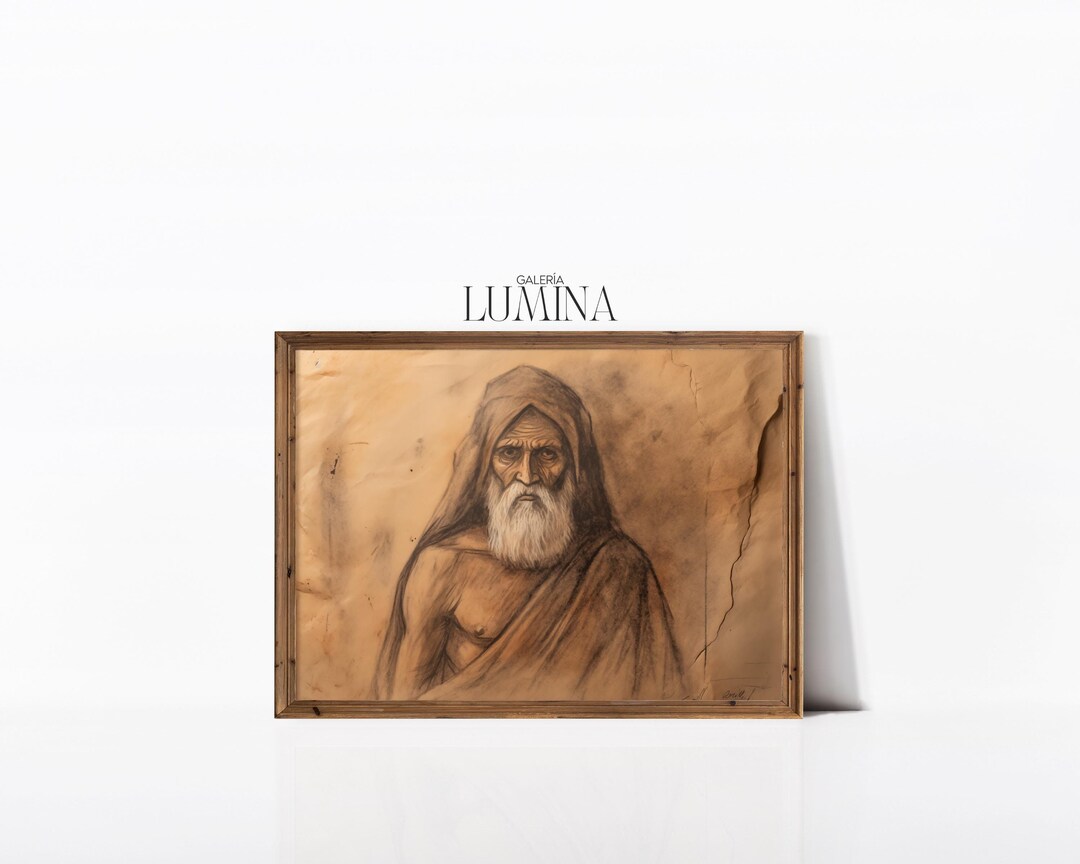 Ancient Old Man Drawing Vintage Male Portrait Painting Historical ...