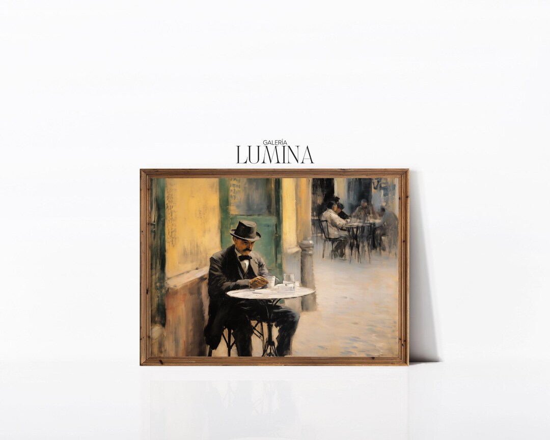 The Man at the Café Original Painting Impressionist Male Figurative ...