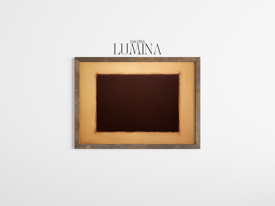 Dark Brown Rectangle Abstract Painting Minimalist Geometric Modern ...
