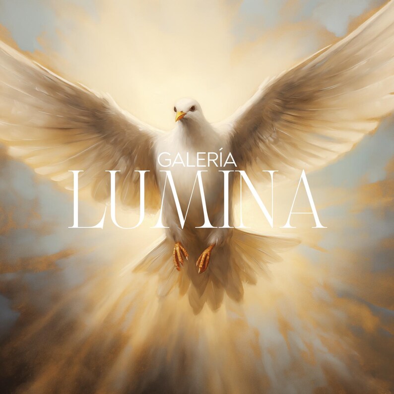 Holy Spirit Dove Painting Divine White Dove Art Radiant Light Christian ...