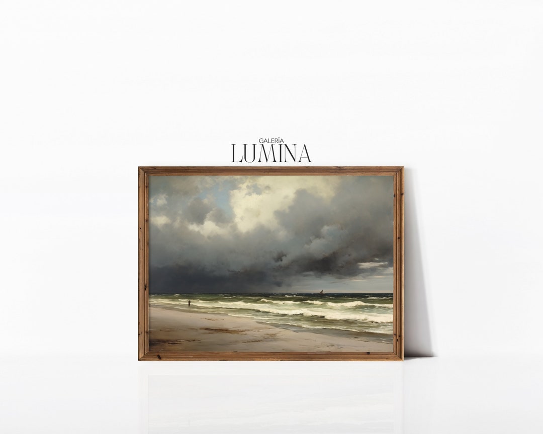 Ocean Beach Oil Painting Long Island Painting Vintage Seascape Painting ...