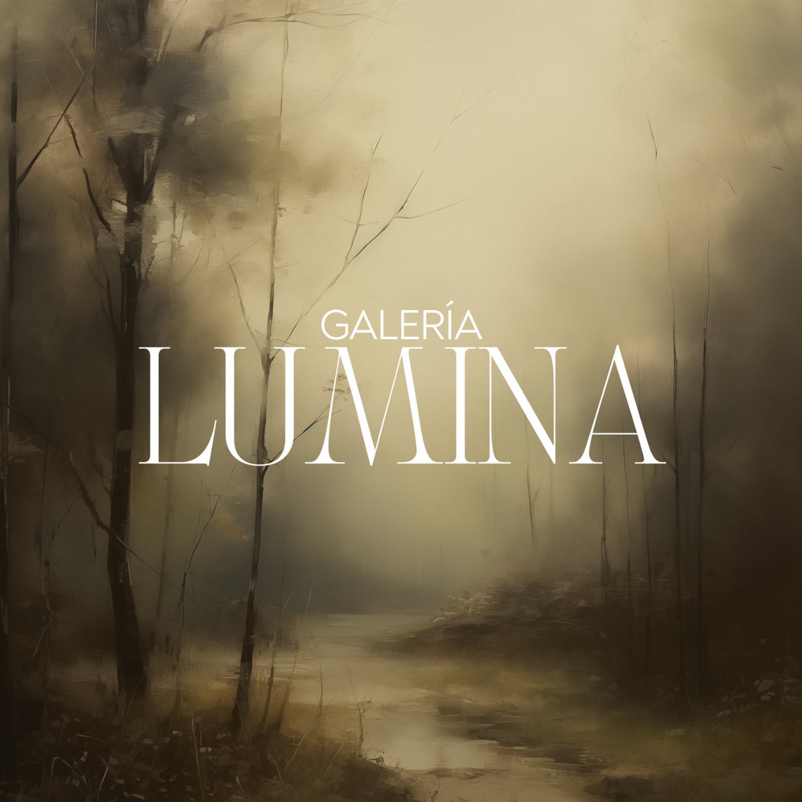 Misty Landscape Oil Painting Moody Foggy Forest Painting Antique ...