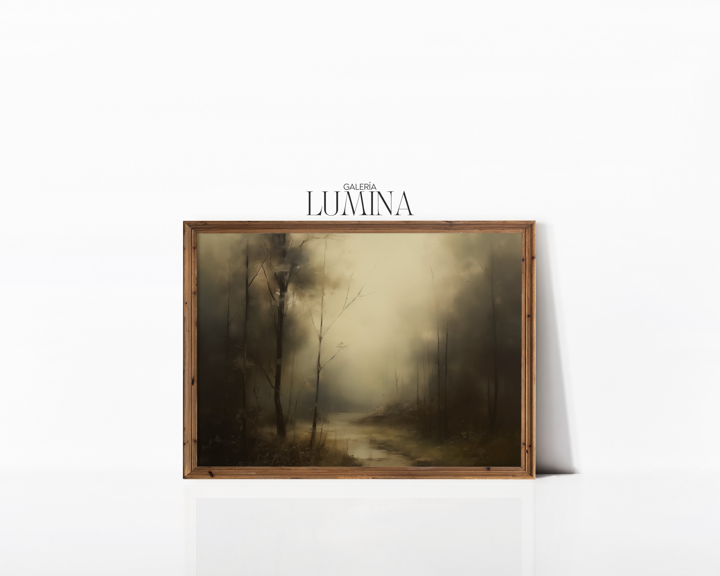 Misty Landscape Oil Painting Moody Foggy Forest Painting Antique ...