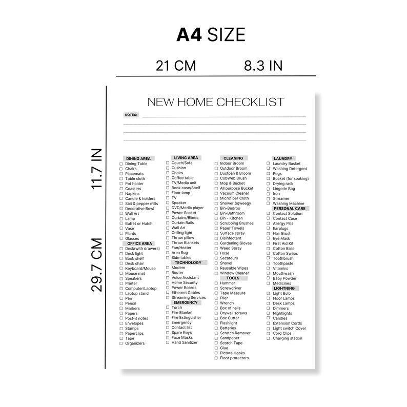 Ultimate New Home Essentials Checklist: Furnish Your New House - Etsy