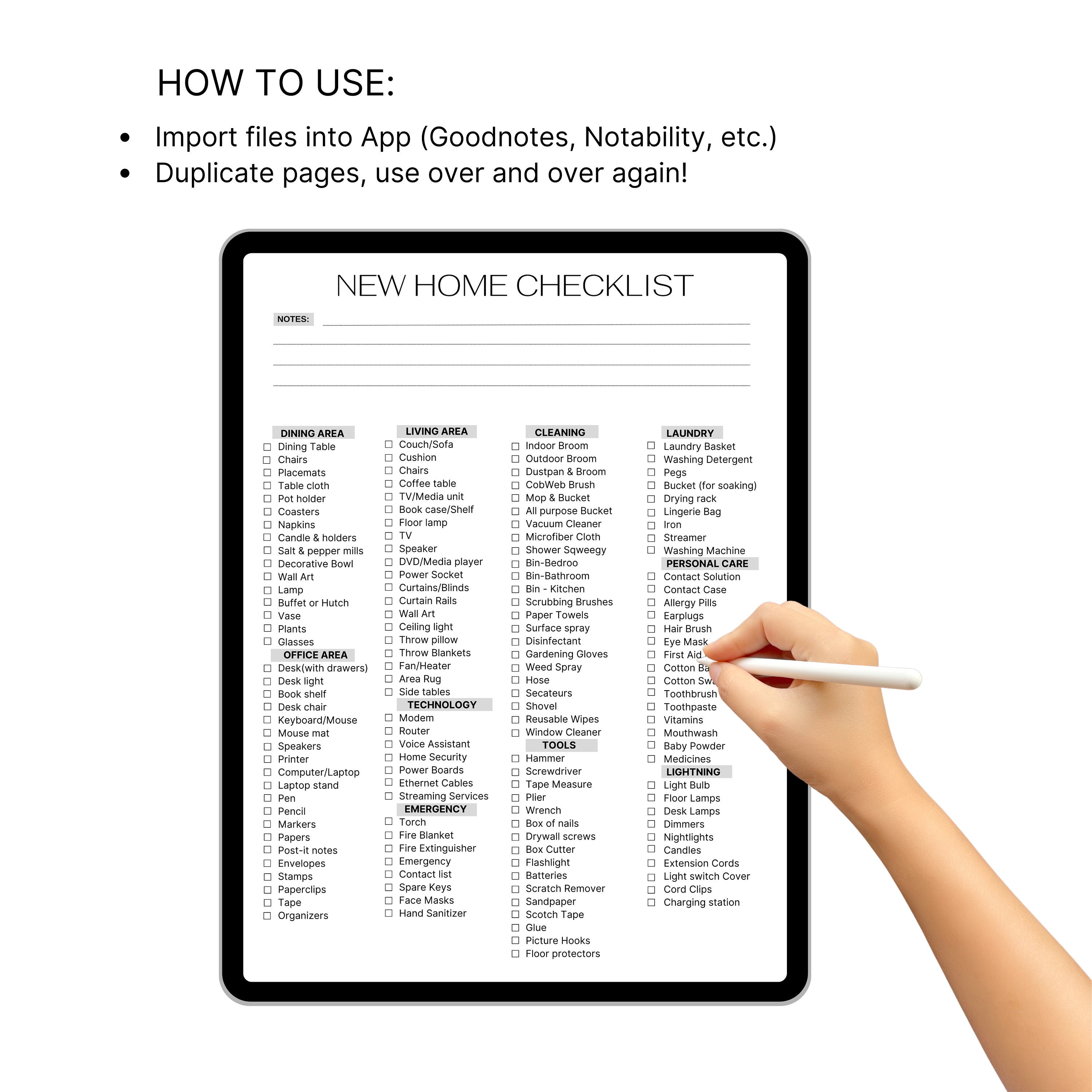 Ultimate New Home Essentials Checklist: Furnish Your New House - Etsy