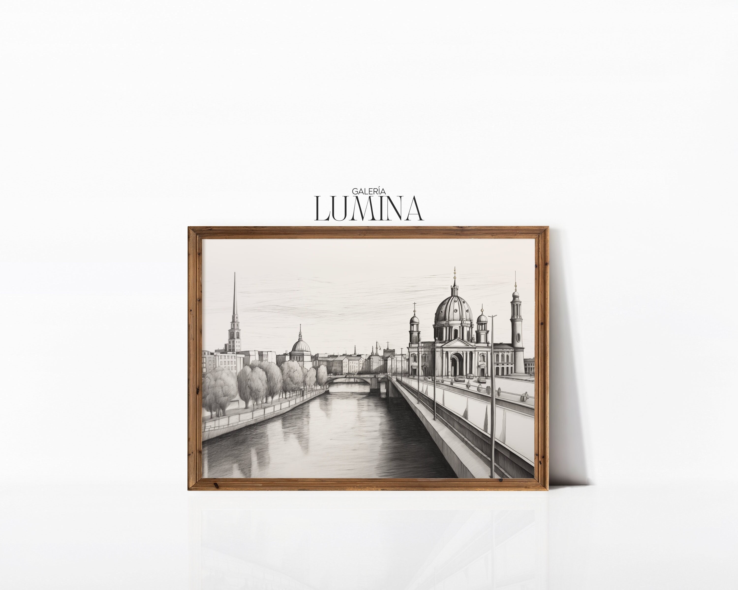 Berlin Pencil Drawing Berlin Cathedral Original Pen Sketch Cityscape ...