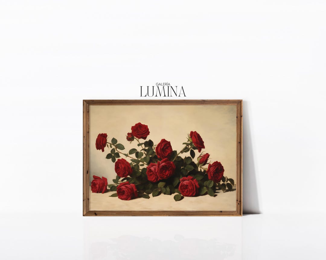 Red Roses Arrangement Oil Painting Romantic Floral Still Life Painting ...