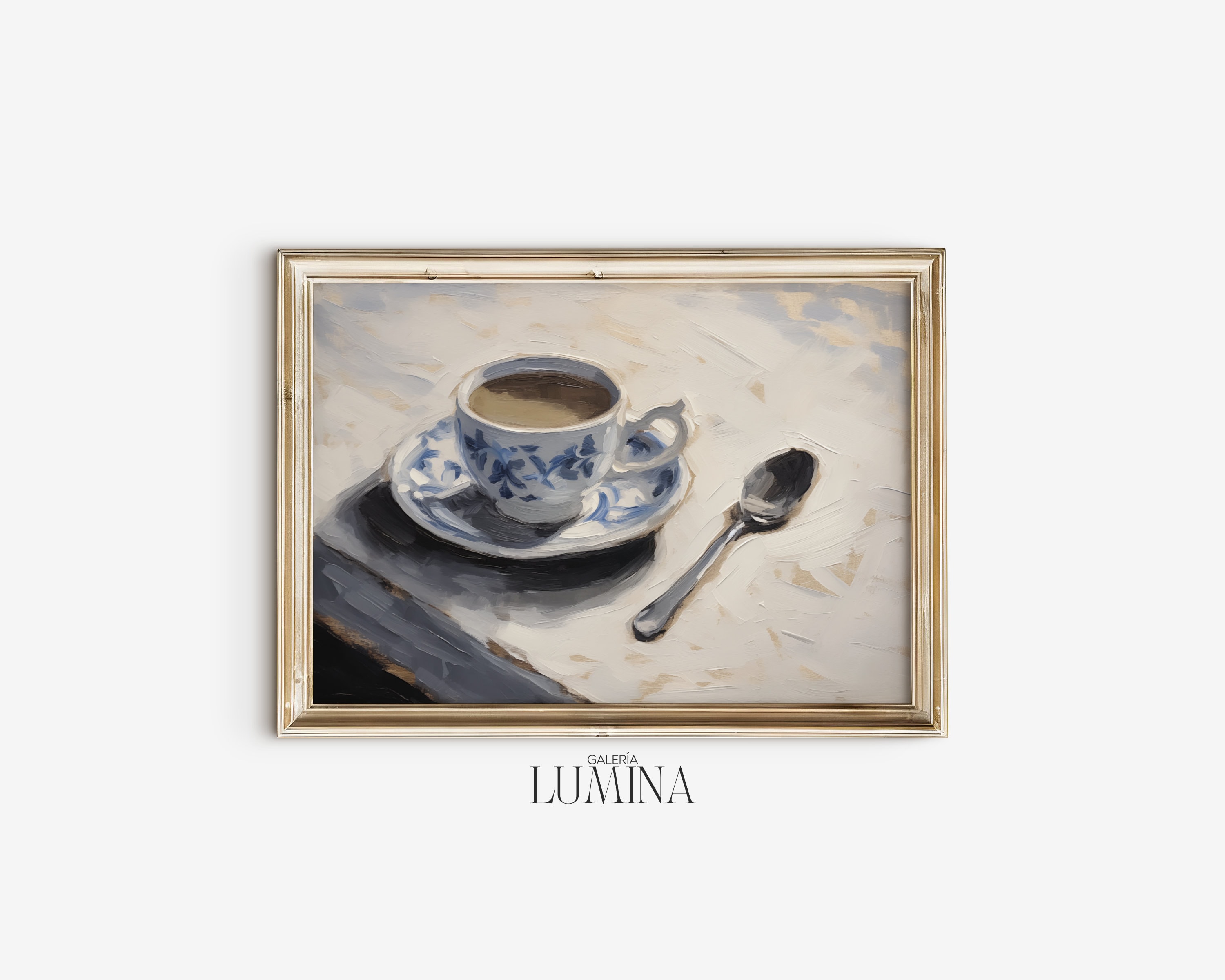 Coffee Cup Oil Painting Food Artwork Kitchen Shelf Print Kitchen ...