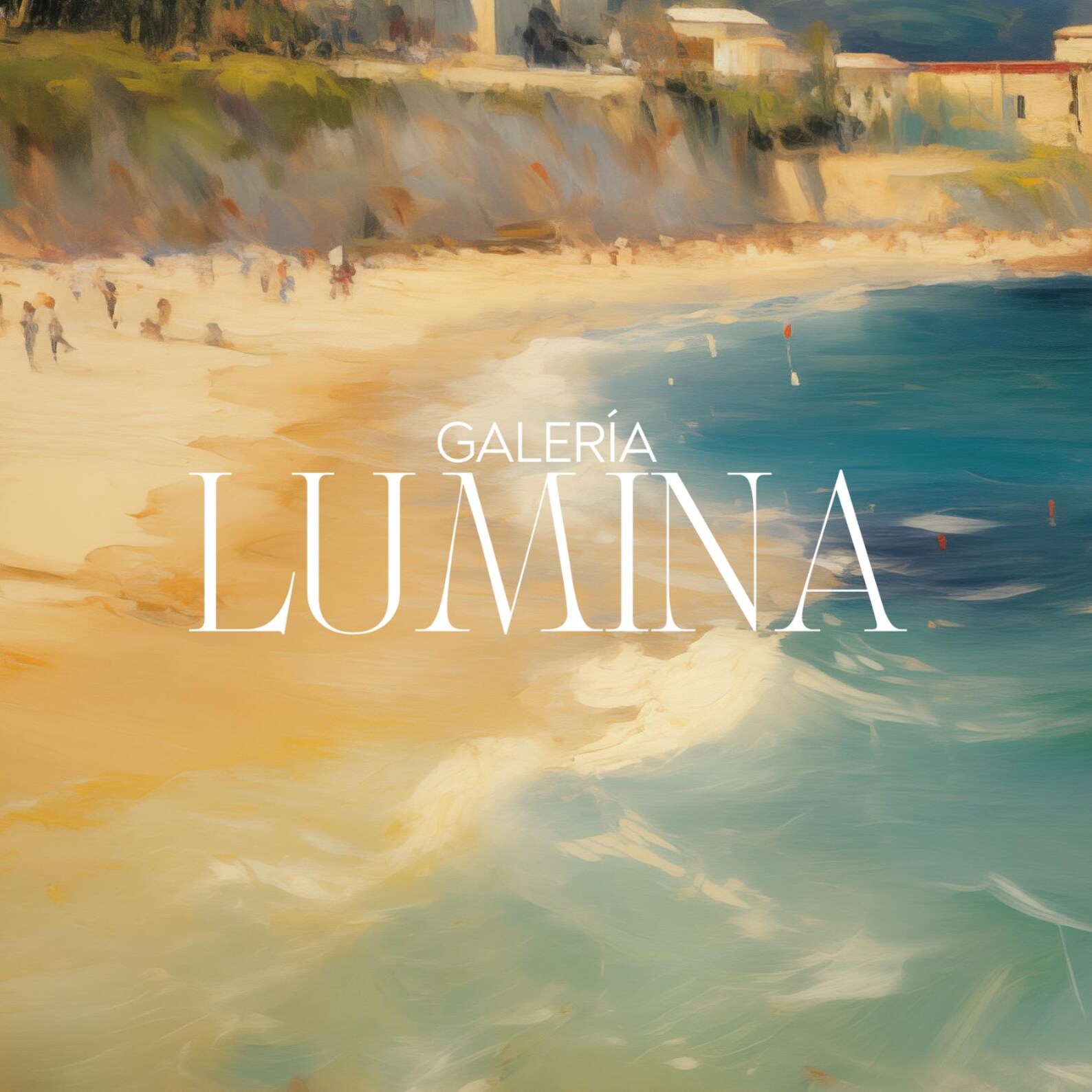 Beautiful Italian Beach Scene Oil Painting Coastal Mediterranean ...