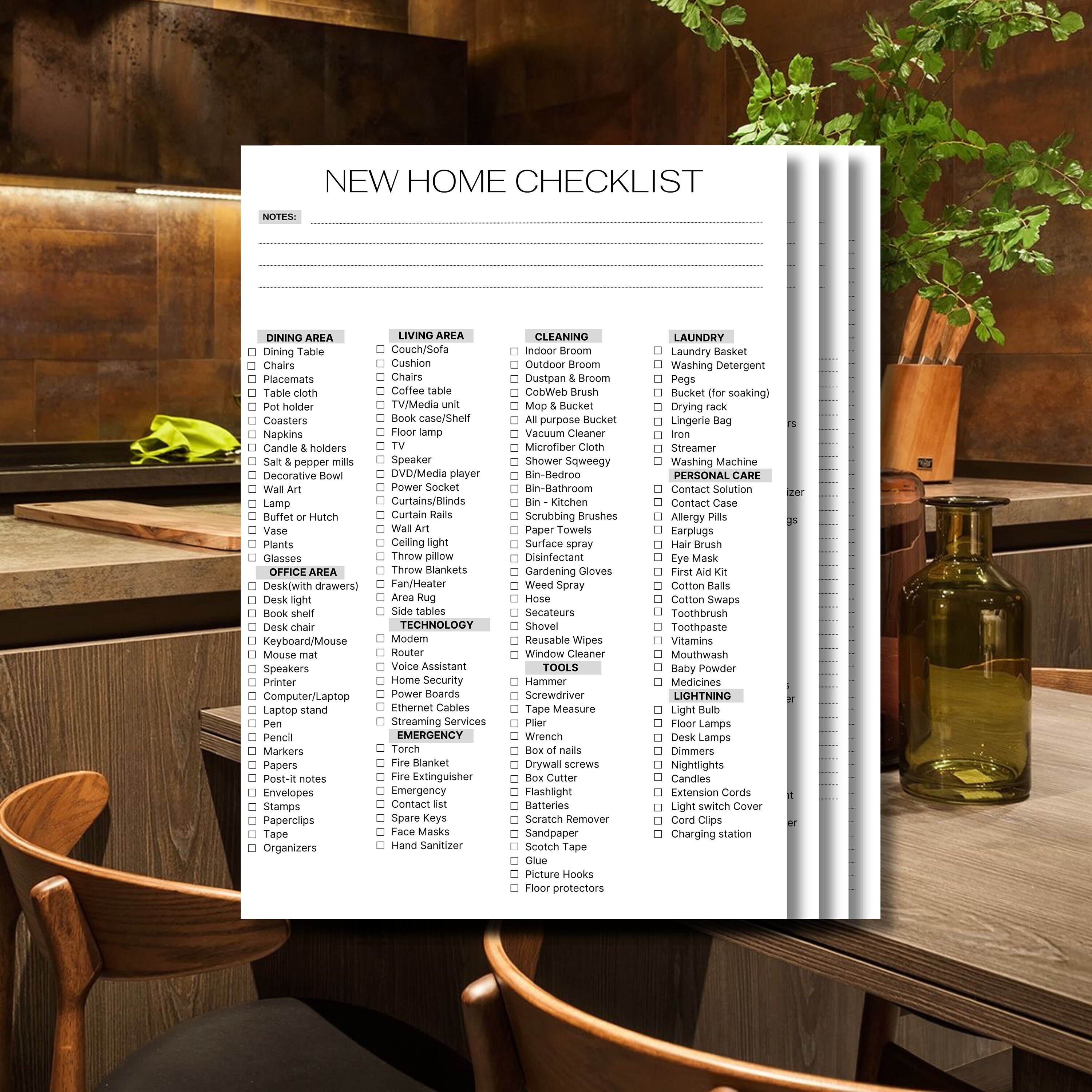 Ultimate New Home Essentials Checklist: Furnish Your New House - Etsy