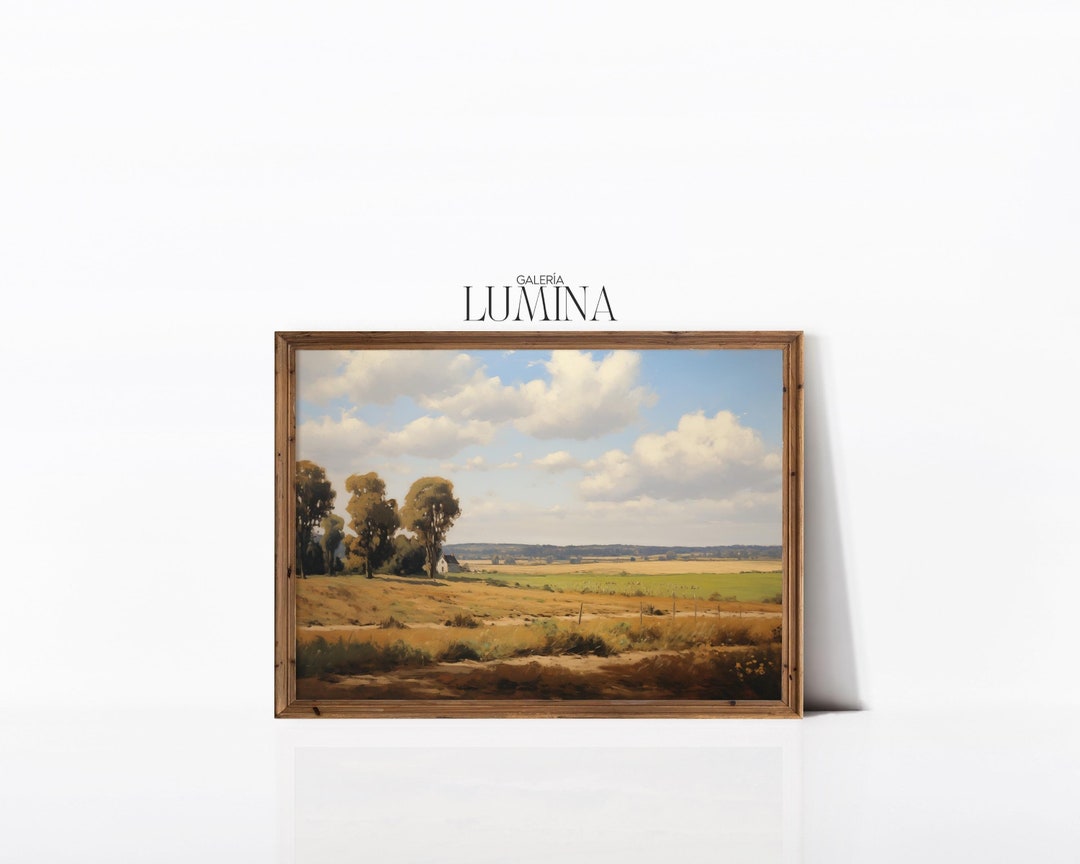 Midwestern Field Landscape Painting Rural Countryside Scene Artwork ...