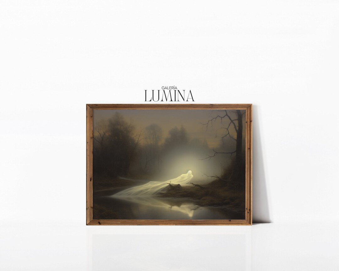 Fairy in Dark Forest Original Oil Painting Antique Landscape Painting ...