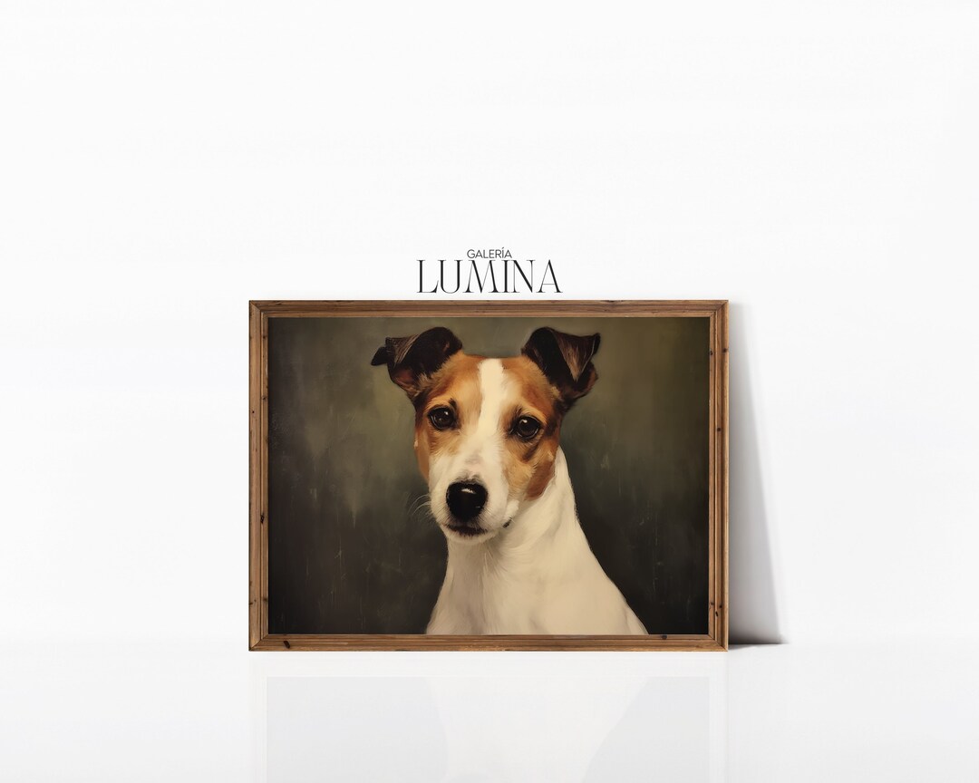 Jack Russell Terrier Portrait Painting Vintage Dog Painting Terrier ...