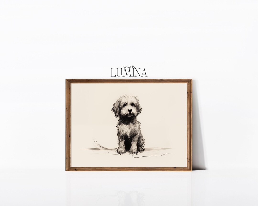 Minimalist Labradoodle Sketch Labradoodle Line Drawing Pet Portrait ...